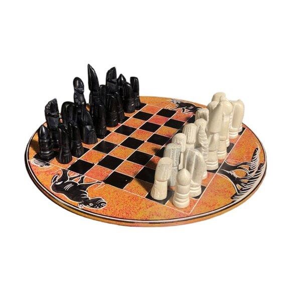 The Chess Goat | Games | African Vintage Chess Set Orange Chess Board ...